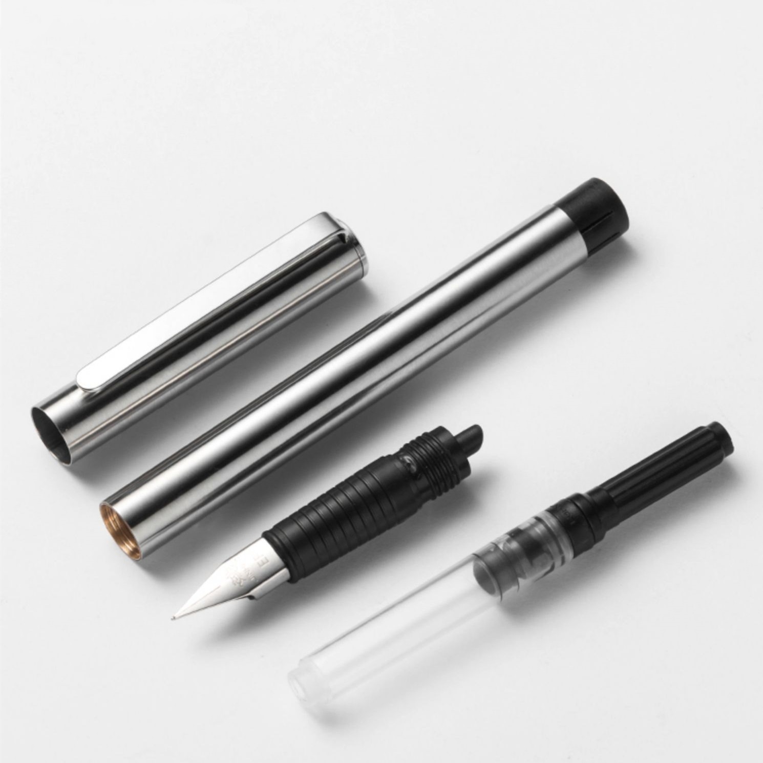 Jinhao 65 Fountain Pen Matte Black All Steel Barre... – Grandado