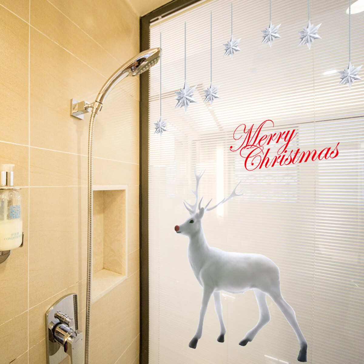 Christmas Window Clings Cute Reindeer PVC Window W... – Grandado