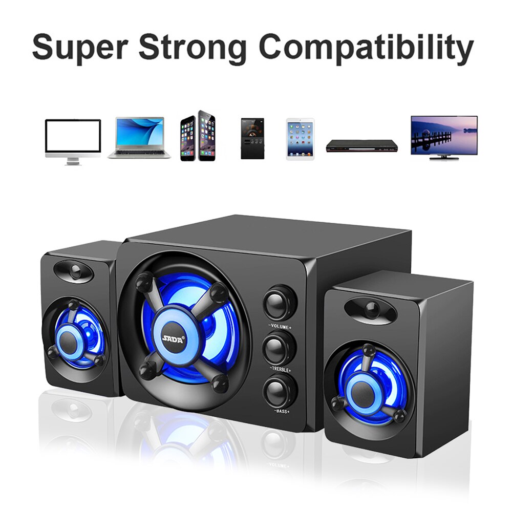 SADA D-208 3 in 1 Home Speaker Set Super Bass Subw... – Grandado