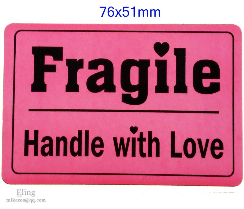 200 pcs/lot, 76x51mm FRAGILE HANDLE WITH LOVE Labe... – Vicedeal