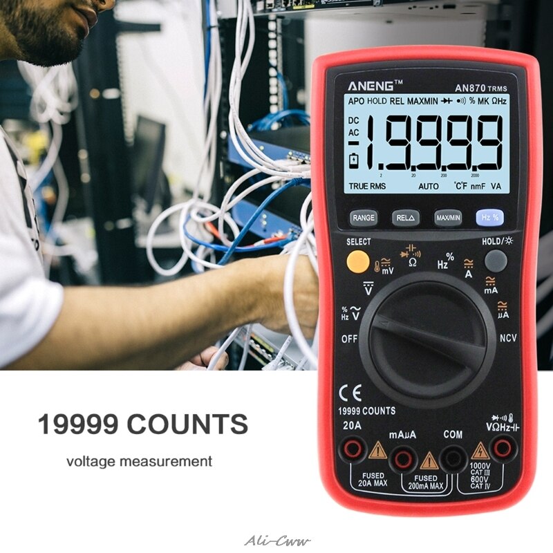AN870 19999 COUNTS Digital Multimeter True-RMS Vol... – Vicedeal