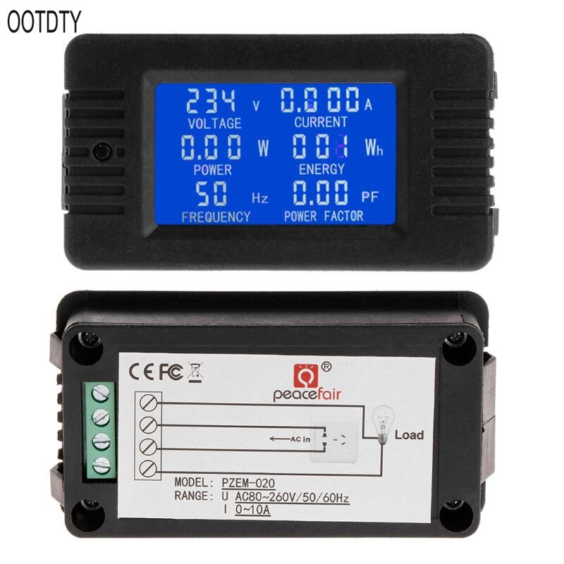 6in1 Digitale Ac 80 ~ 260V Power Energy Monitor Sp... – Vicedeal