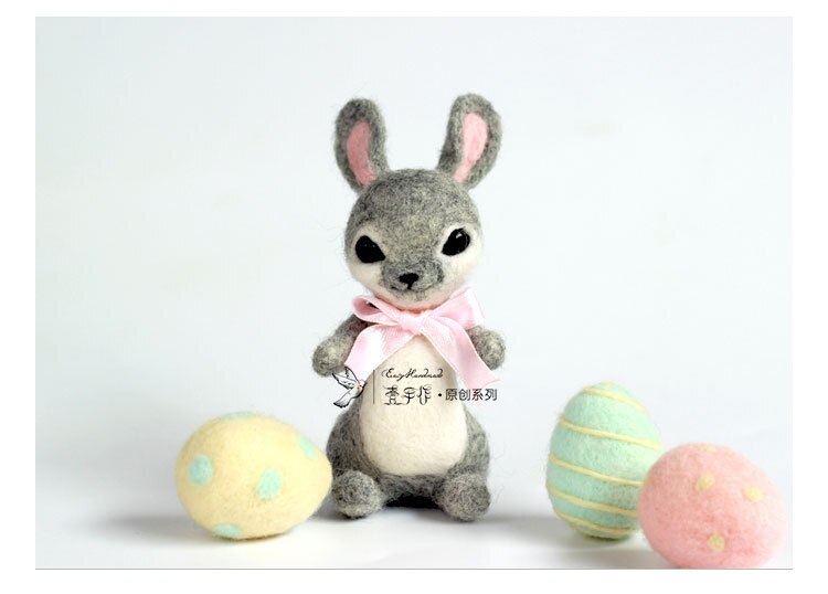 Easyhandmade Easter Bunny and Easter Eggs Set Wool... – Vicedeal