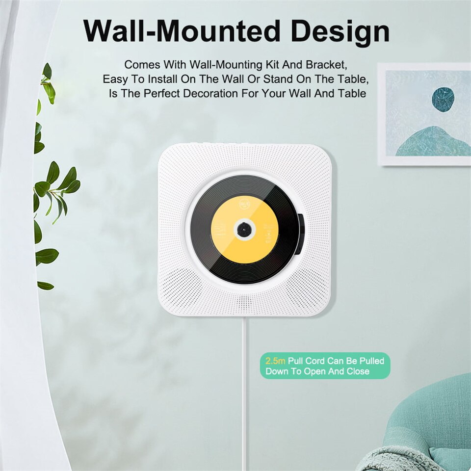 Reproductor de CD montado en la pared con sonido e... – Grandado