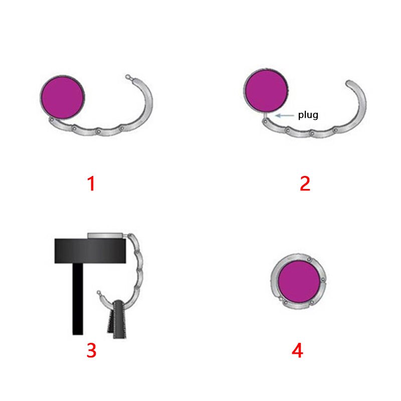 Metalen gevouwen handtas haak hanger ronde schelp ... – Grandado