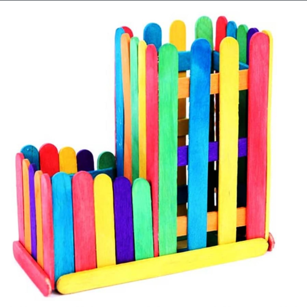 50Pcs DIY Wooden Stick Popsicle Ice Cream Sticks C... – Grandado