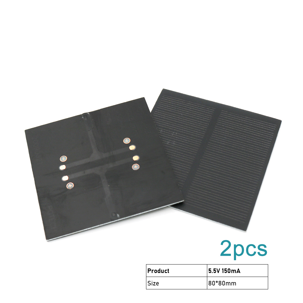2pcs x 5.5 V DC 100 150mA W Solar Panel Standard E... – Grandado