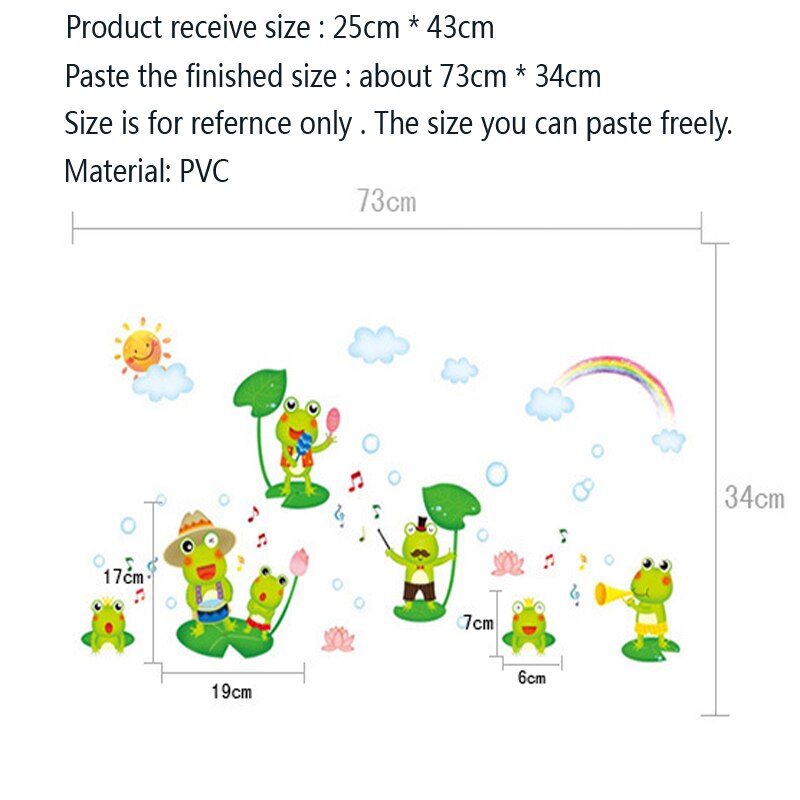 Cartoon happy frog wall sticker for kids room home... – Grandado
