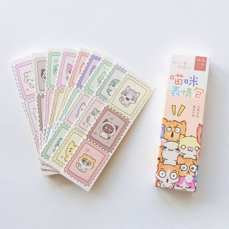 30 pcs/pack Lovely Cat Series Paper Bookmark Mark ... – Vicedeal