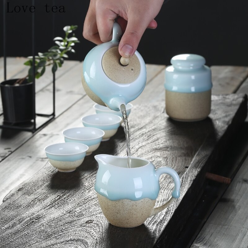 Ceramic teapot Kung Fu tea set 250ml blue and whit... – Grandado
