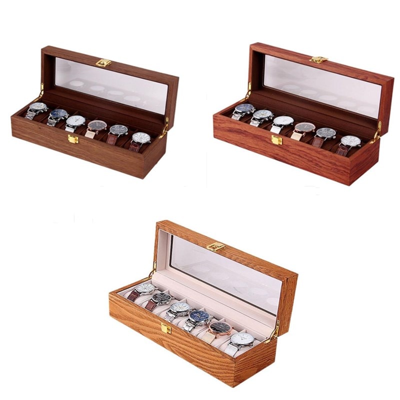 2/3/6 Grids Wooden Watch Box Retro Watch Case Hold... – Vicedeal