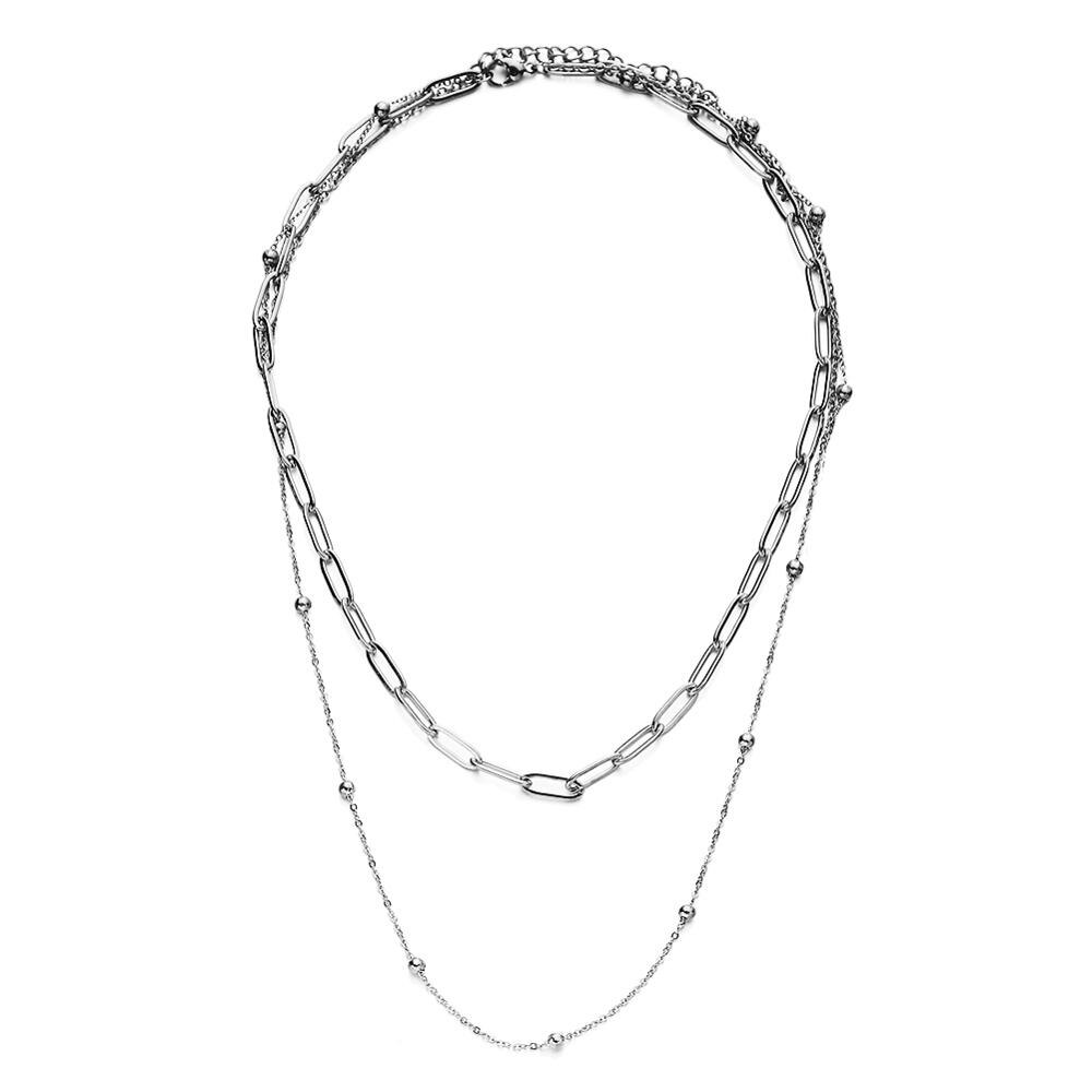 Edelstahl Platz Paperclip Ketten Choker Halsketten... – Vicedeal