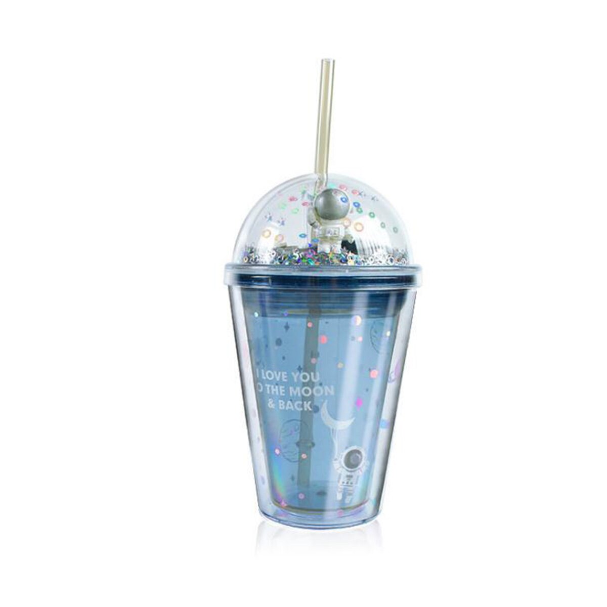 Unisex Double Layer Straw Cup Space Wandering Them... – Grandado
