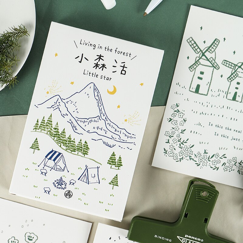 30 st/set bor i skogen vykort diy gratulationskort... – Vicedeal