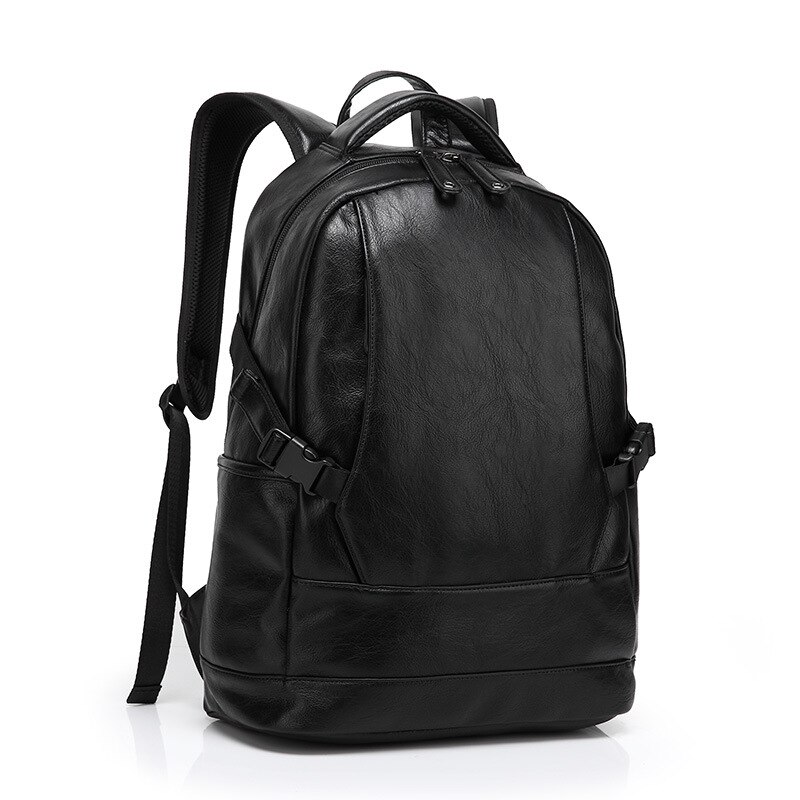 15 inch Men Leather Laptop Backpack Black Waterpro... – Grandado