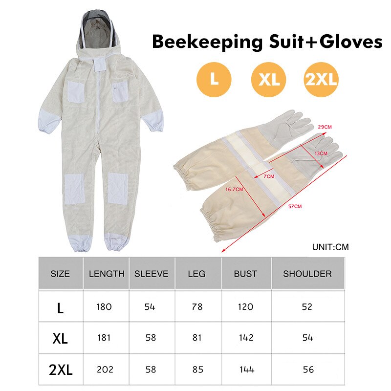 3 Layer Full Body Beekeeping Clothing Veil Hood Ha... – Vicedeal