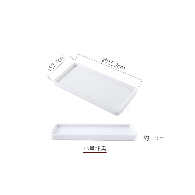 Porcelain ceramic white tea tray long plate gargle... – Grandado