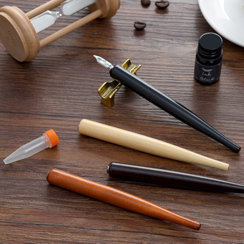 1 Set Retro Kalligrafie Vulpen Dip Pen Met 5 Penpu... – Grandado