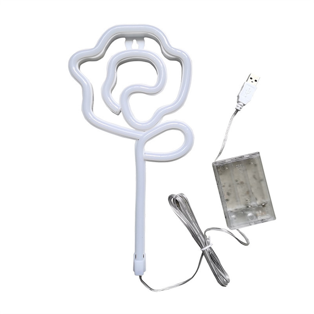 Rose Flower Neon Sign Light Lamp Romantic Valentin... – Grandado