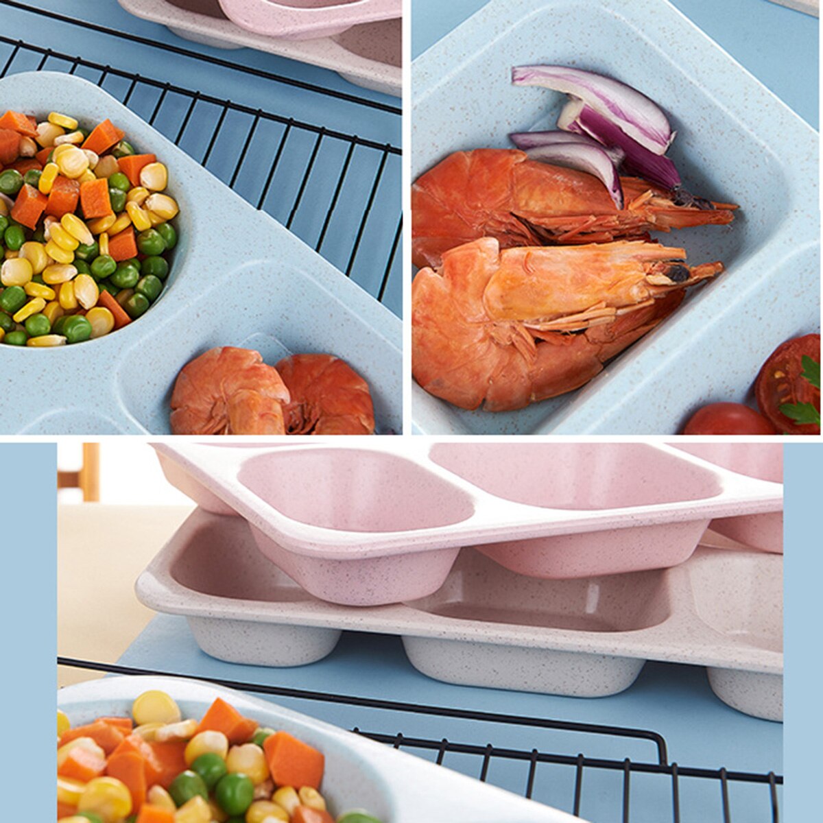 Portable 6-Compartment Food Tray With Fork Spoon C... – Grandado