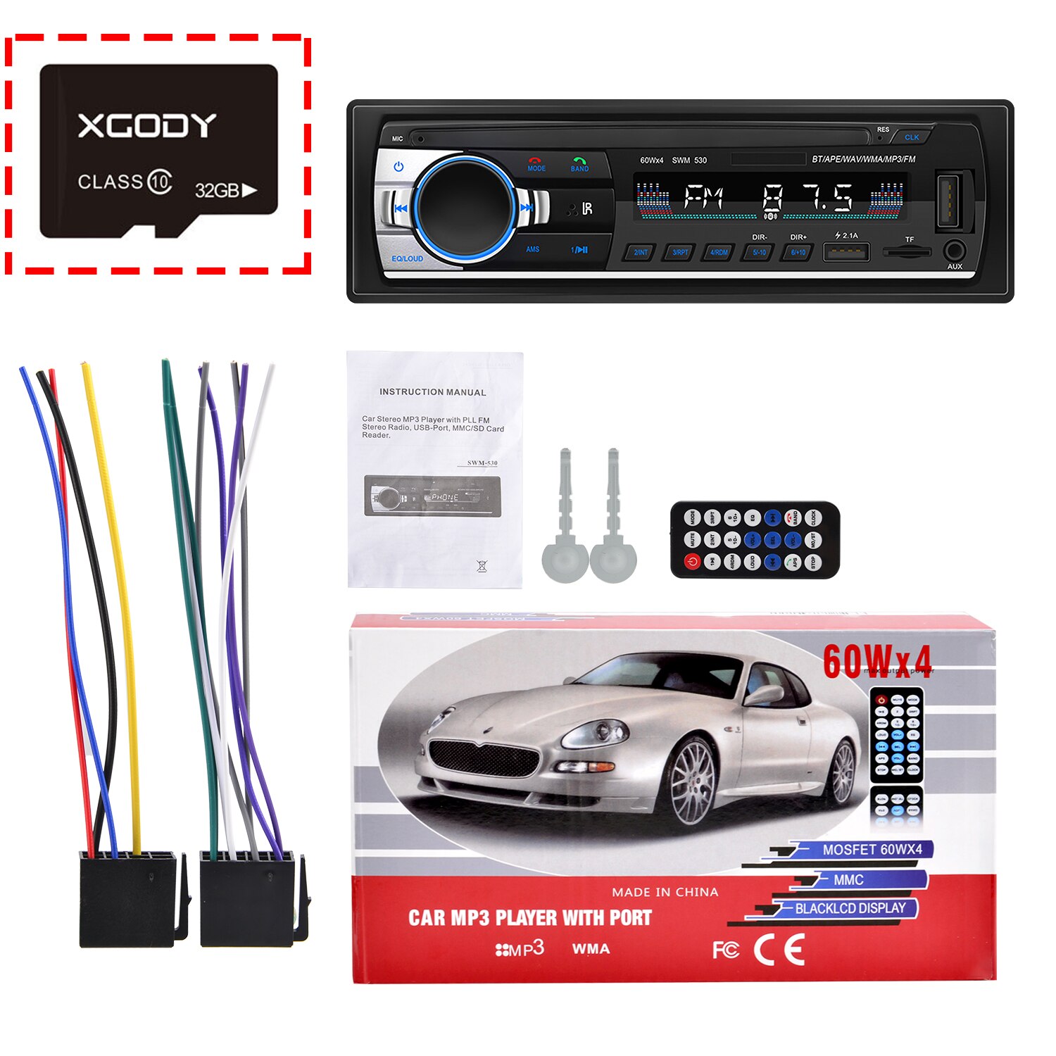 ESSGOO 1 Din Car Radio MP3 Player Dual Bluetooth A... – Grandado