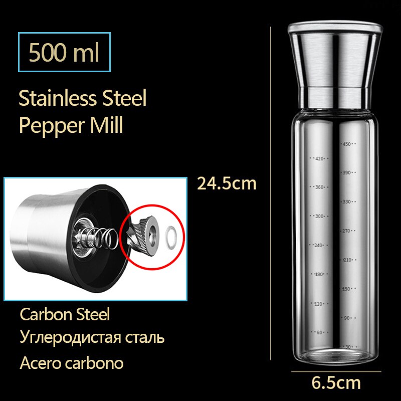 Pepper Grinder Stainless Steel Spice Salt Mill Adj... – Grandado