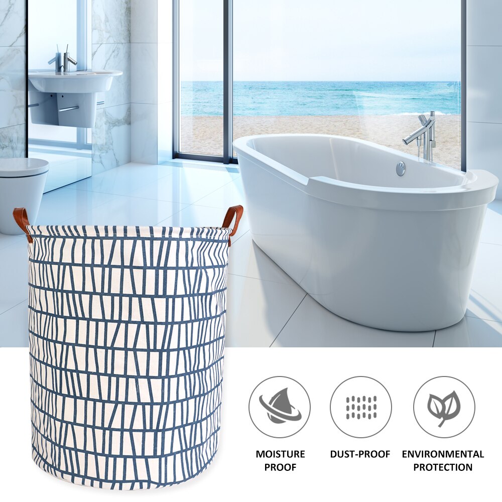 Folding Laundry Basket Round Storage Bin Large Ham... – Vicedeal