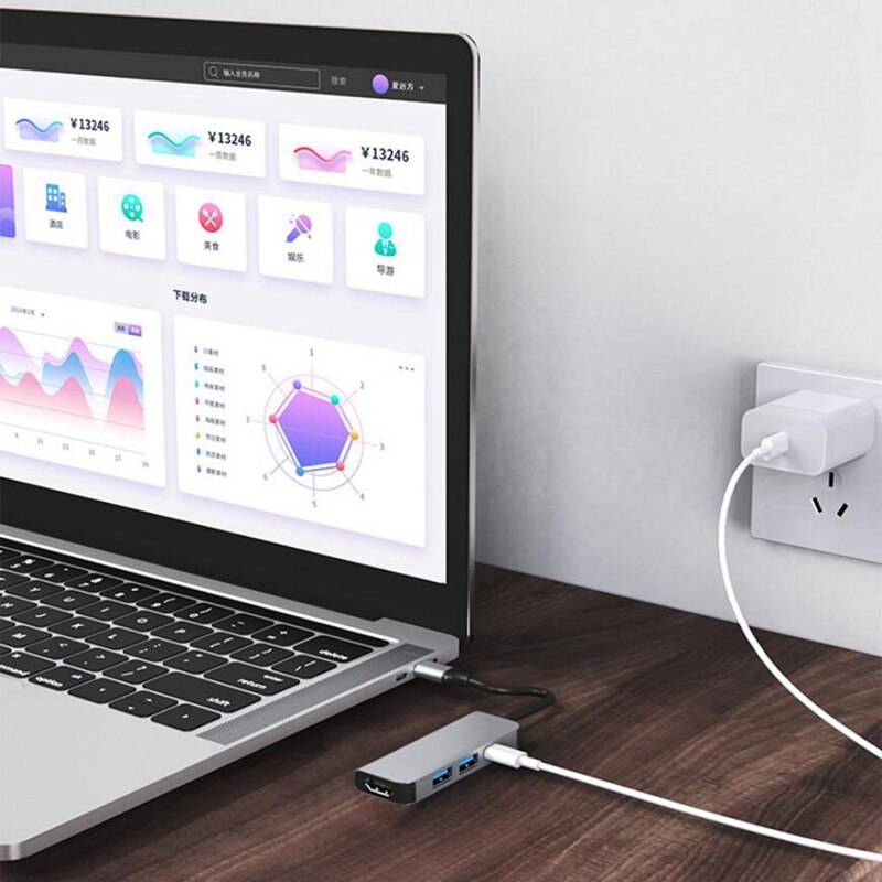 4In1 Multiport Type-C Hub with HDMI-Compatible Por... – Vicedeal