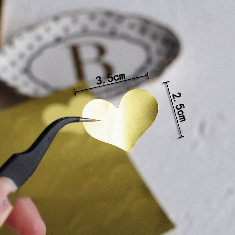 240Pcs Golden Heart Shaped Sticker Label Adhesive ... – Grandado
