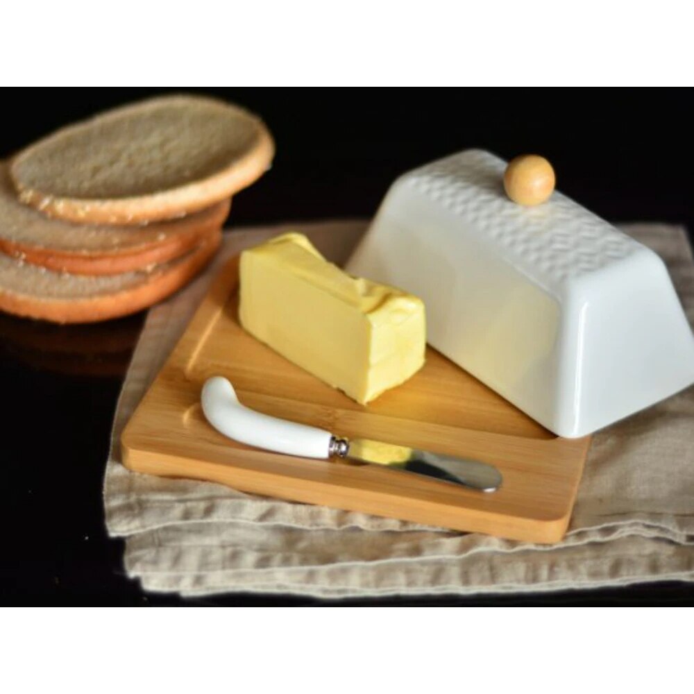 butter dish for Serving dishes oil with a fork cer... – Vicedeal