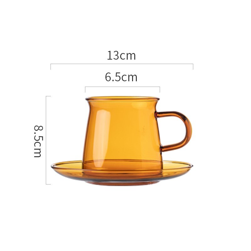 Ins Glass Coffee Set Luxury Amber Blue Tea Time Te... – Vicedeal