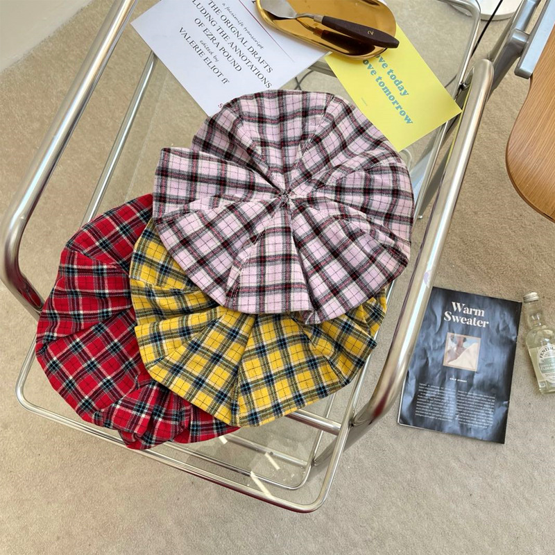 Retro Plaid Octagonal Hats for Women Gorras Big Si... – Vicedeal