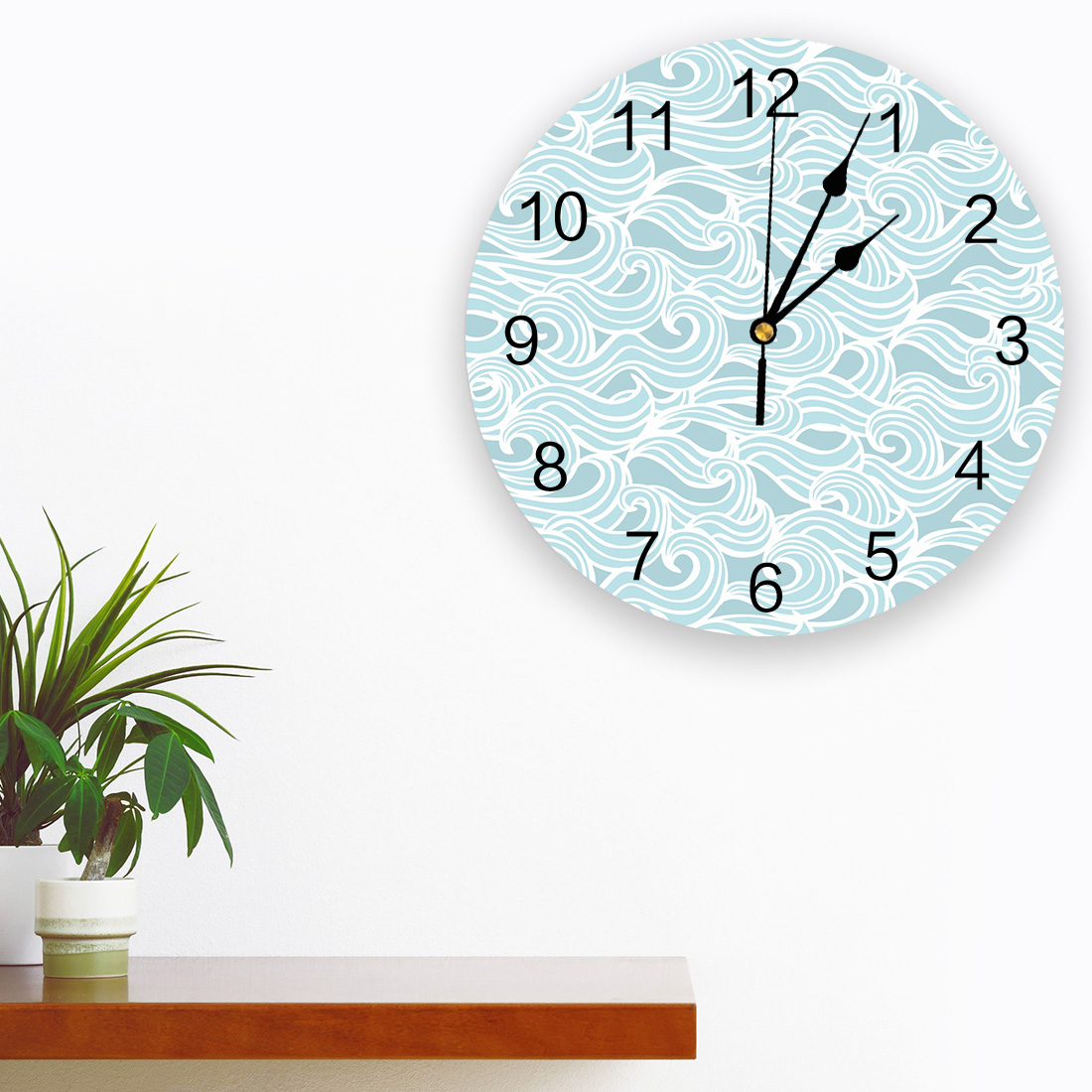 Ripple Blue PVC Wall Clock Home Decor Bedroom Sile... – Grandado