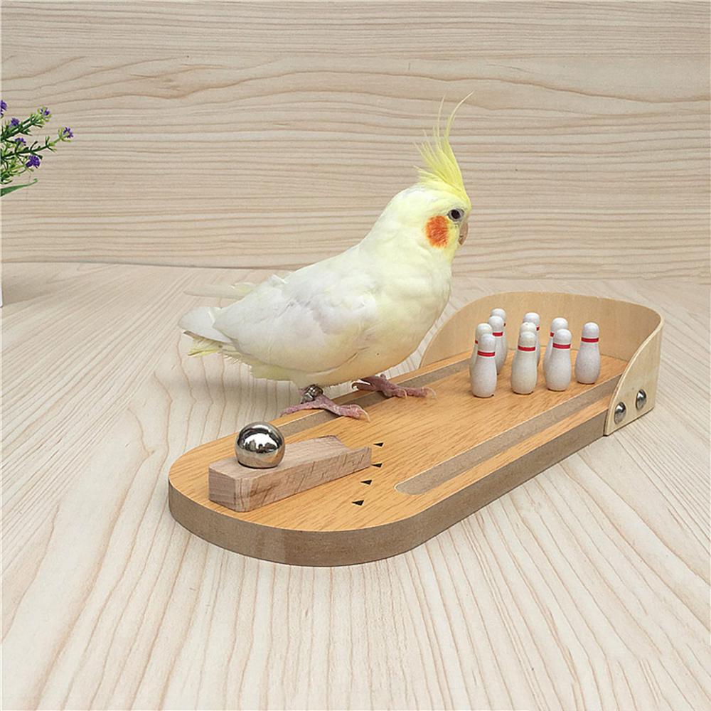 Parrot Bird Toy Wooden Mini Desktop Bowling Parake... – Vicedeal