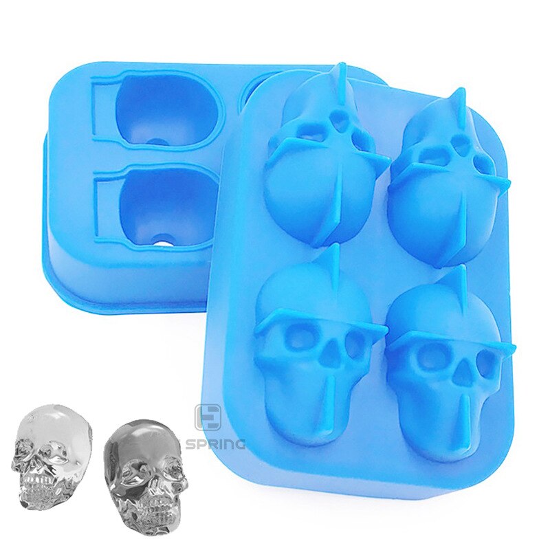 Skull head ice cube 3D stereo head skull mold DIY ... – Grandado
