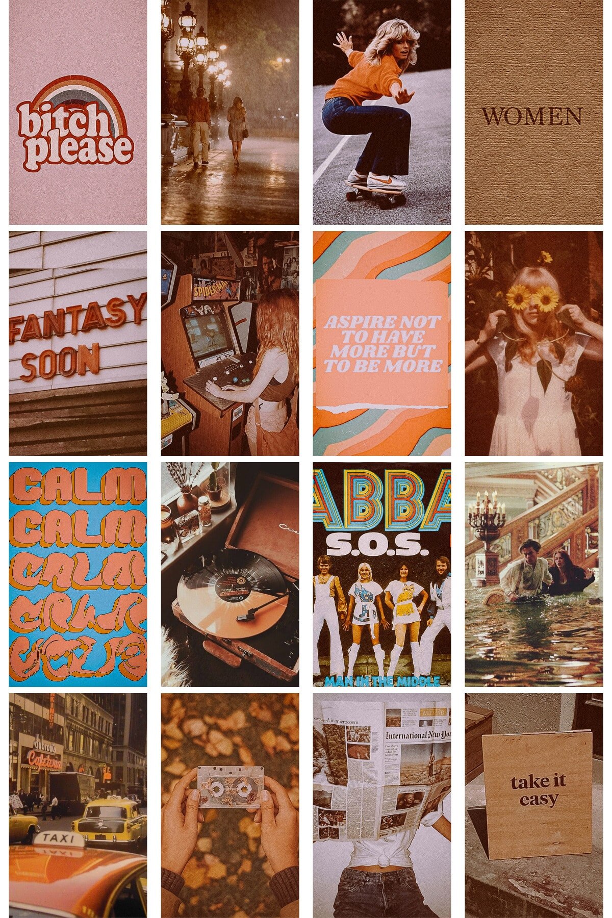 Vintage Wall Poster Collage Set-40 Pcs-Aesthetic-R... – Grandado