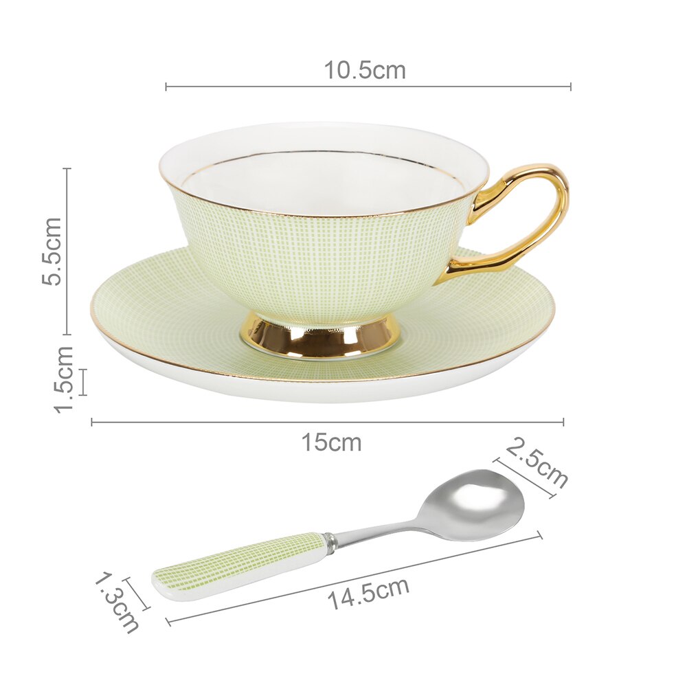 Coffee Cup Bone China Cup Spoon Saucer Set Lightwe... – Vicedeal