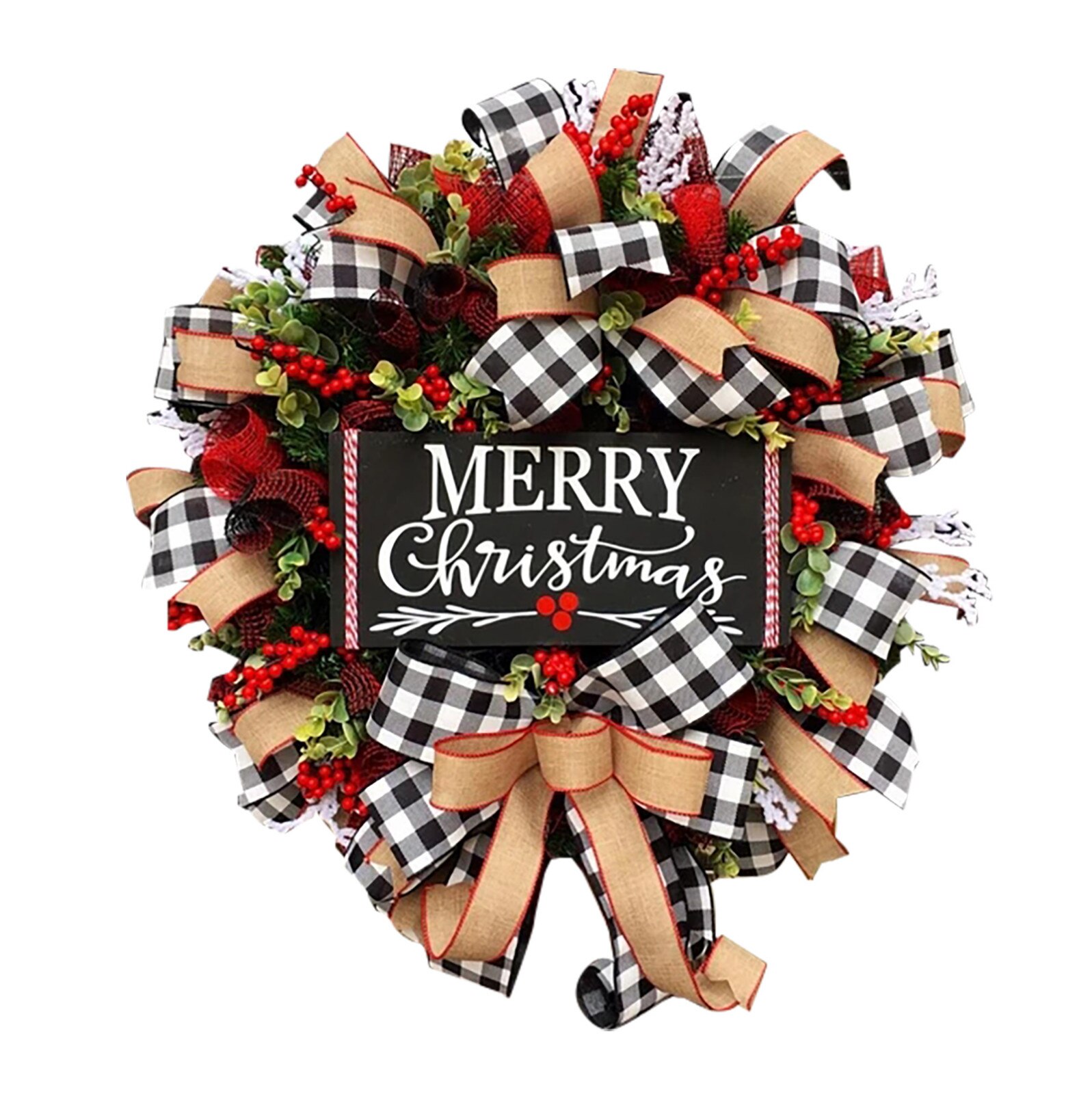 25CM Christmas Wreath Year Window Door Decoration ... – Vicedeal