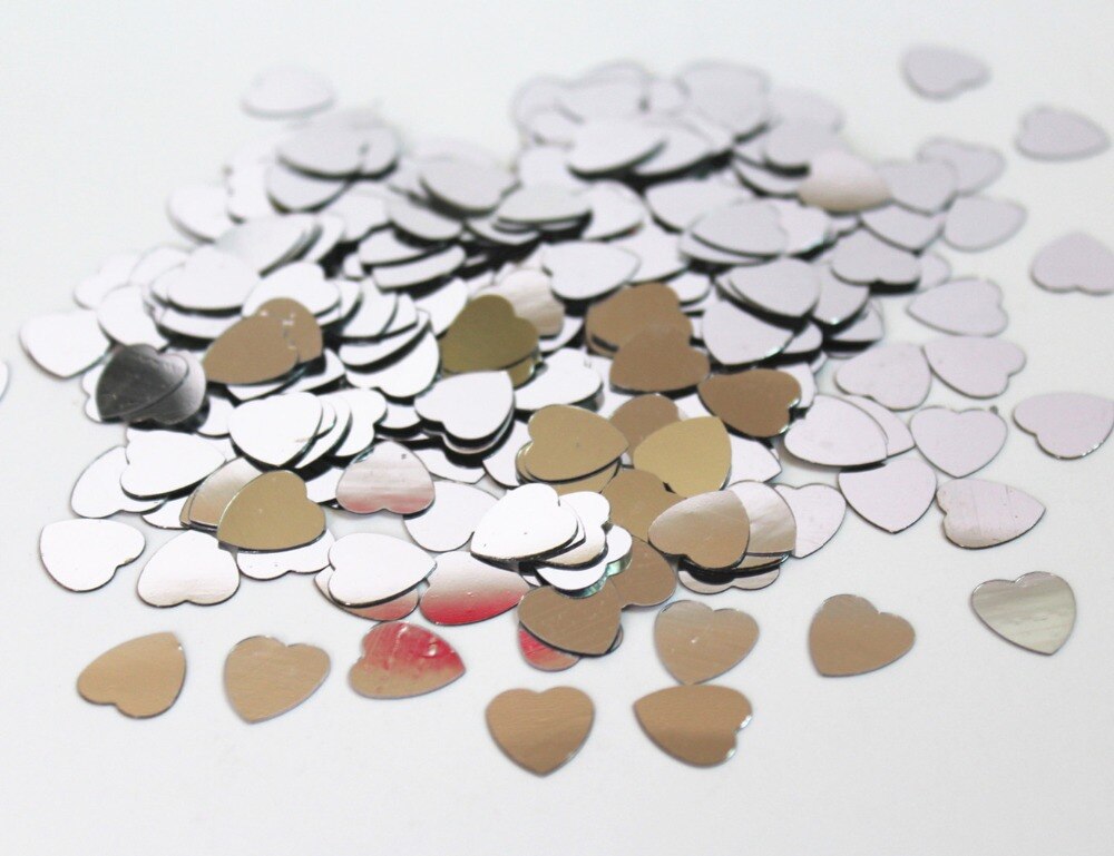 1 cm Small Silver Hearts sparkle Metallic Table Co... – Grandado