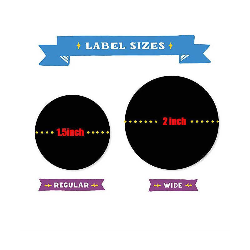 PVC Label 2 inch Labels stickers 120/Roll Black ro... – Grandado