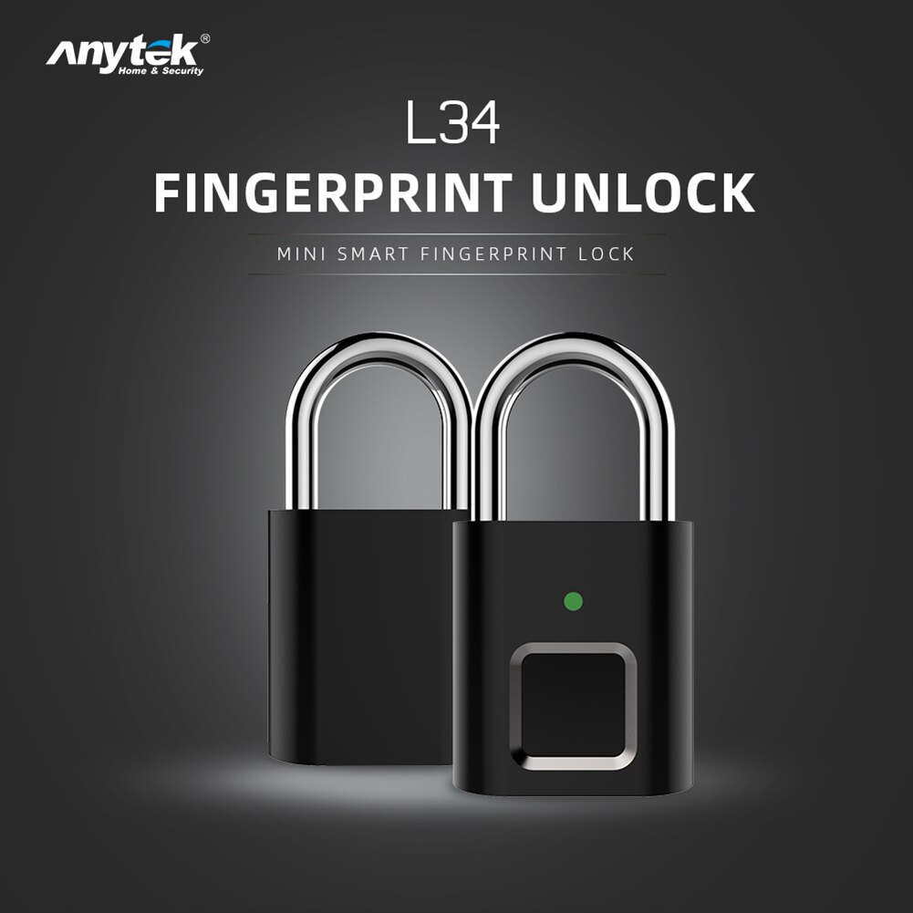 L34 Smart Fingerprint Padlock USB Rechargeable Doo... – Vicedeal