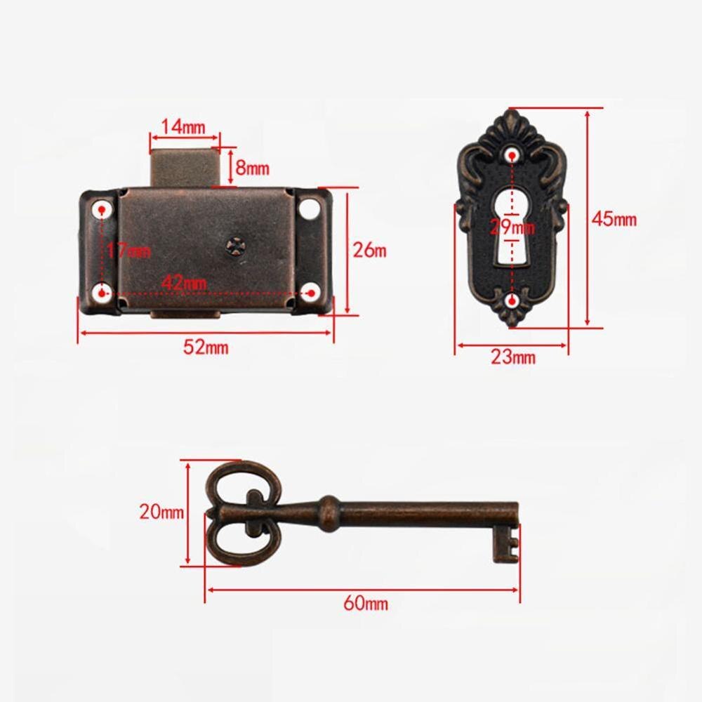 Vintage Lock Cabinet Door Lock Set with Key for Dr... – Grandado