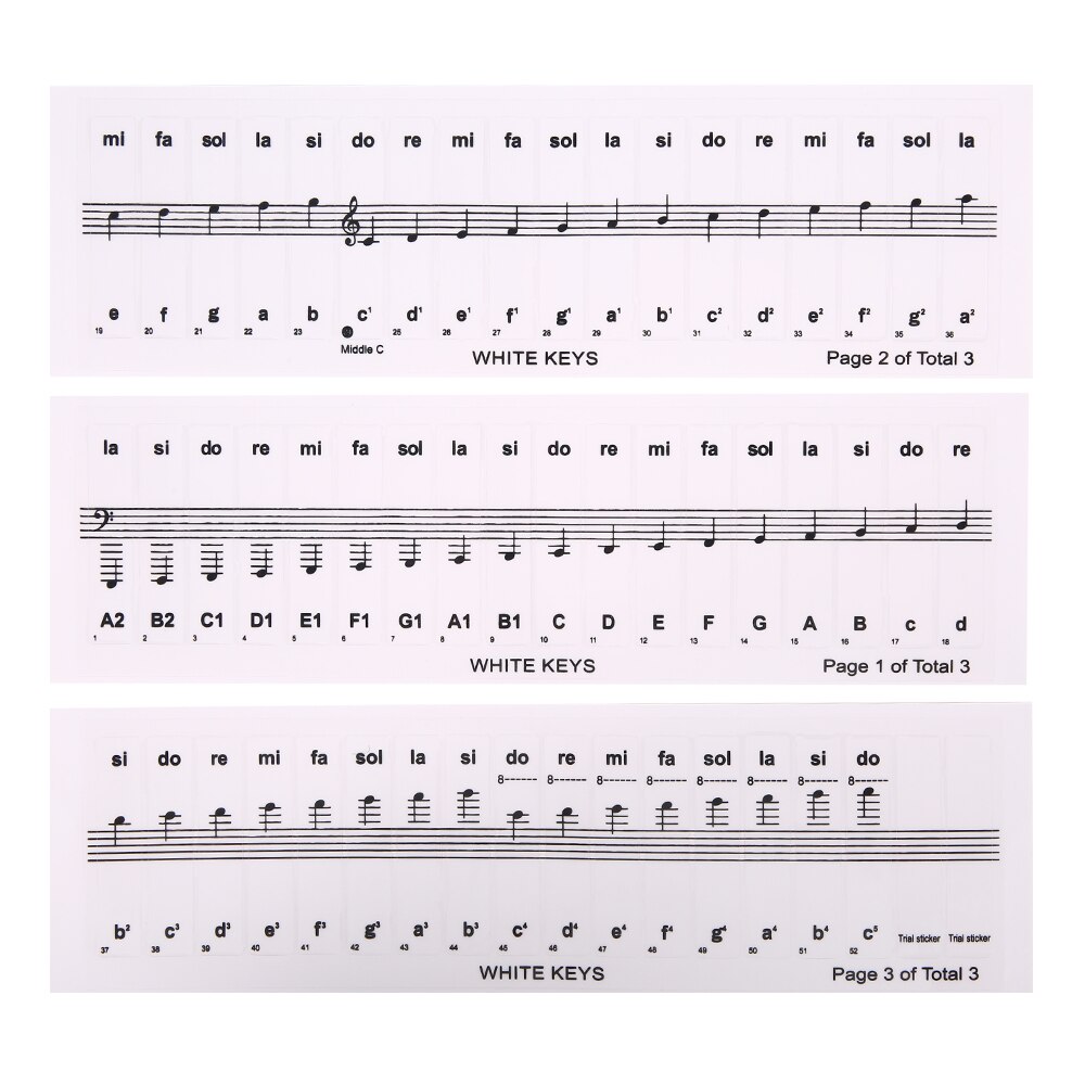 Transparent Detachable Music Decal Notes Piano Key... – Vicedeal