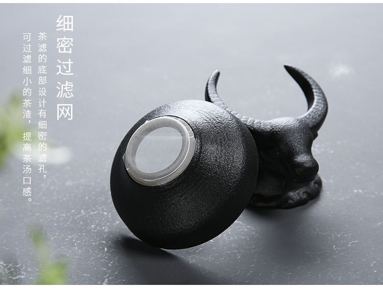 Ceramic Cow Kung Fu Tea Statue Tea Pet Feng Shui C... – Grandado