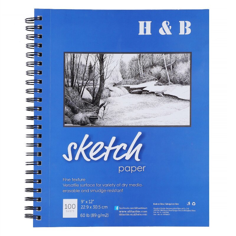 Sketch Pad 9"X12" 100 Sheets 80GSM Wire Bound Blan... – Vicedeal