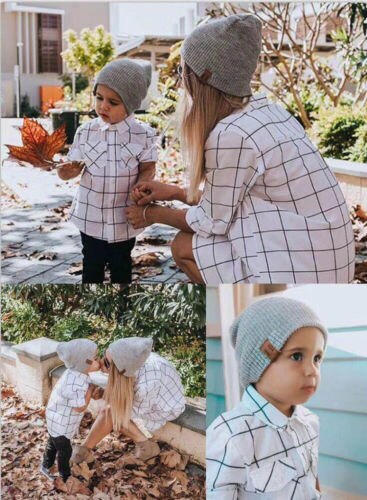 Family Cap Matching Winter Baby Kids Dad Mom Knitt... – Grandado