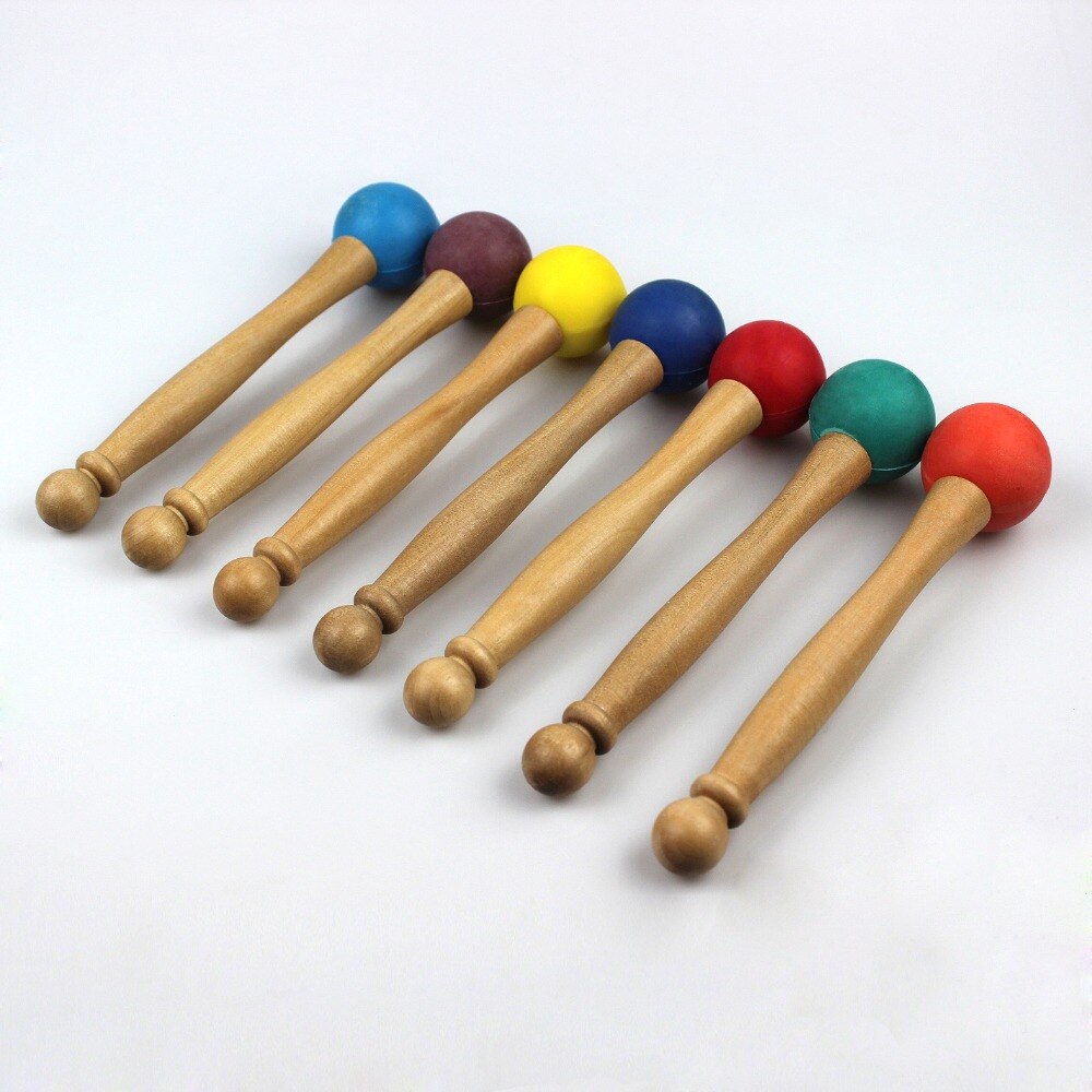 7 color chakras crystal singing bowl rubber mallet – Vicedeal