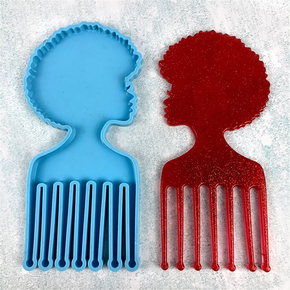 Afro Haar Kam Resin Mold Voor Lange Dikke Curly Di... – Grandado
