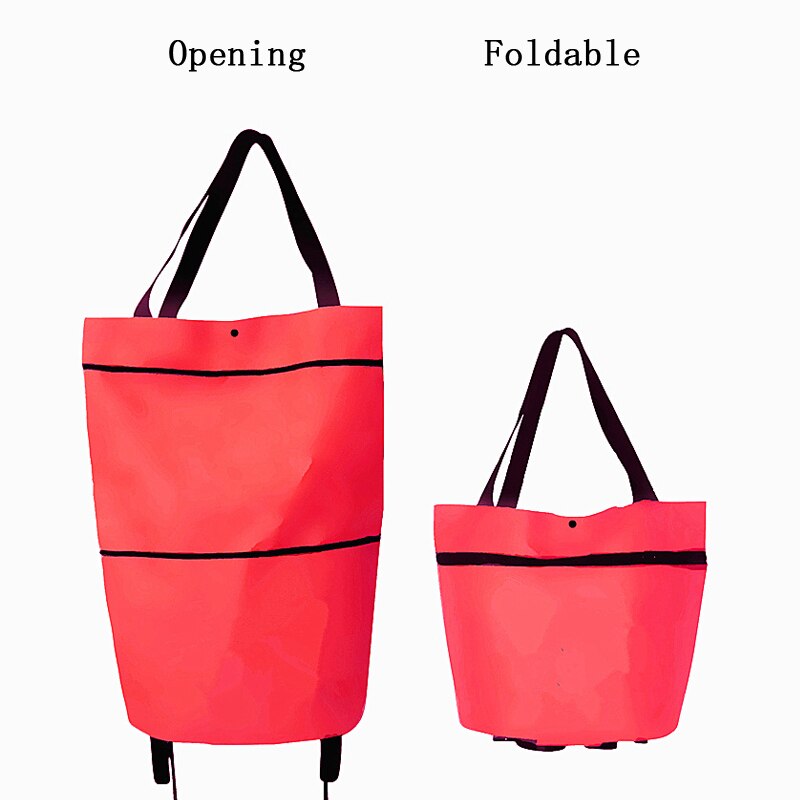 Folding Portable Grocery Bags Shopping Pull Cart P... – Grandado