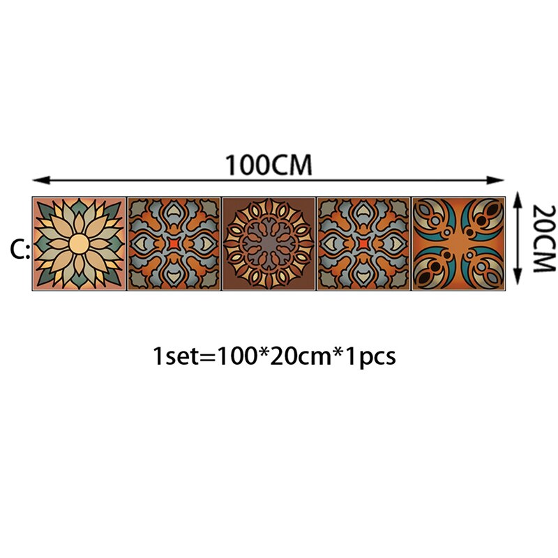 Arabic Retro Tiles Stickers PVC Vinyl Waterproof S... – Grandado